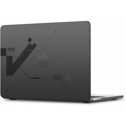 Чехол-накладка для MacBook Air 13.6" M2 2022/23, Aulumu A17, черный с покрытием Soft Touch