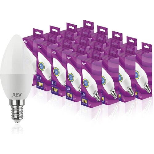 Упаковка светодиодных ламп 20 шт REV 32510 9, 2700К, Е14, C37, 11Вт
