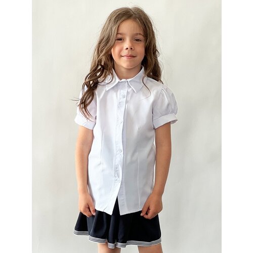 Школьная блуза Бушон, размер 128, белый