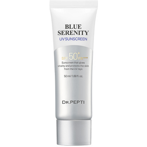 Успокаивающий солнцезащитный крем Dr. Pepti Blue Serenity UV Sunscreen SPF50+ PA++++, 50 мл