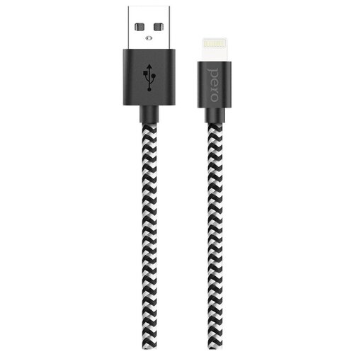 Кабель USB PERO DC-04 8-pin Lightning, 2А, 2м, Silver-black