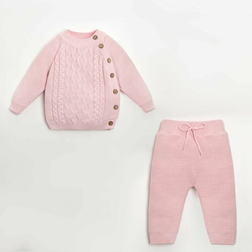 Комплект одежды Крошка Я, размер 56, белый, розовый