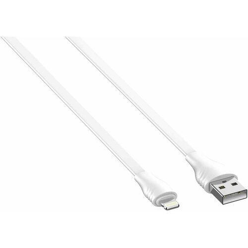 LDNIO LS553/ USB кабель Lightning/ 3m/ 2.1A/ медь: 152 жилы/ Плоский/ White