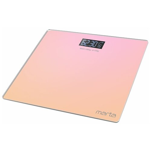 MARTA MT-SC1691 оранжево-розовый LCD весы напольные диагностические, умные с Bluetooth