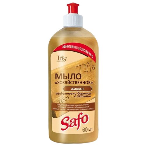 Хозяйственное мыло IRIS cosmetic жидкое Safo 72%, природа и свежесть, 0.5 кг