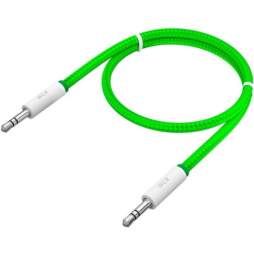 GCR Кабель аудио 1.5m jack 3,5mm/jack 3,5mm зеленый нейлон, белые коннекторы зеленая окантовка, ультрагибкий, 28 AWG, M/M, Premium, экран, стерео, GCR-AVC8262-1.5m Greenconnect GCR-AVC8262-1.5m