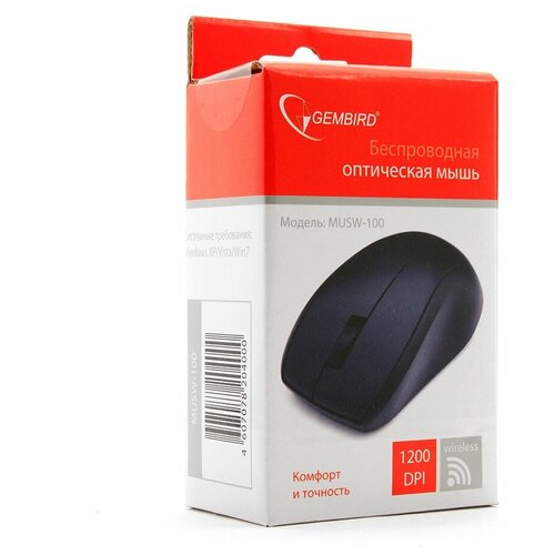 Беспроводная мышь Gembird MUSW-100 Black USB, черный