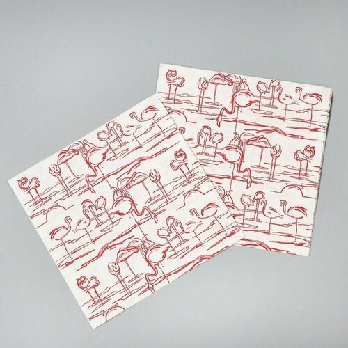 Салфетки бумажные Фламинго, набор 20 шт.