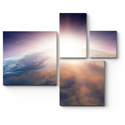 Модульная картина Захватывающий закат над Землей 142x118