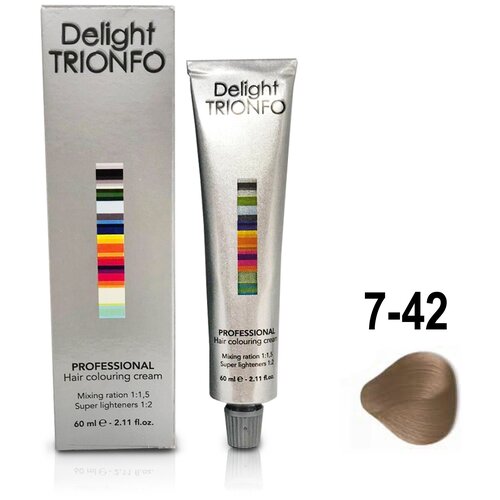 Constant Delight Стойкая крем-краска для волос Trionfo, 7-42 средний русый бежевый пепельный, 60 мл