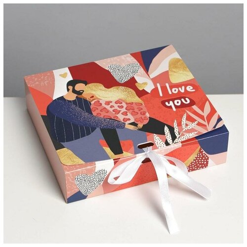 Коробка складная подарочная ТероПром 7120094 «I love you», 20 × 18 × 5 см