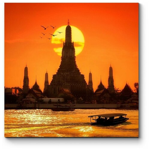 Модульная картина Алый закат в Бангкоке 70x70