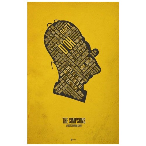 Постер / Плакат / Картина Гомер Симпсон - портрет 60х90 см в раме