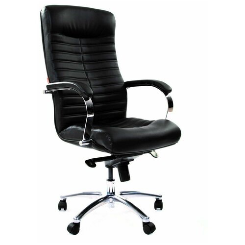 Компьютерное кресло Chairman 480 офисное, обивка: натуральная кожа, цвет: черный