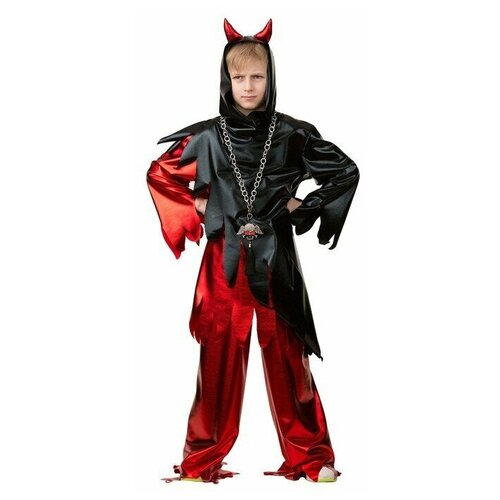 Карнавальный костюм Демон , куртка, брюки, ободок, р. 34, рост 140 см