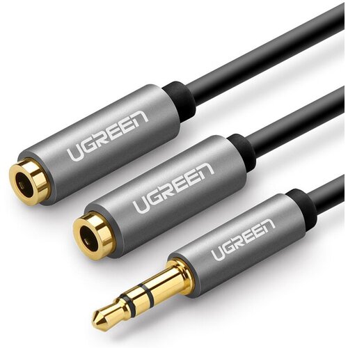 Кабель-разветвитель Ugreen AV123 (10532) 3.5 mm Headphone Splitter Cable (0,2 метра) чёрный