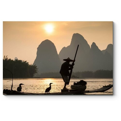 Модульная картина Традиционная рыбалка в Китае40x27
