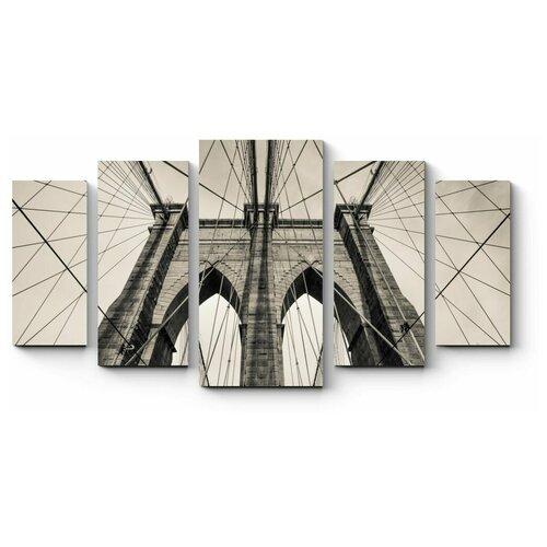 Модульная картина Бруклинский мост, винтаж 140x77