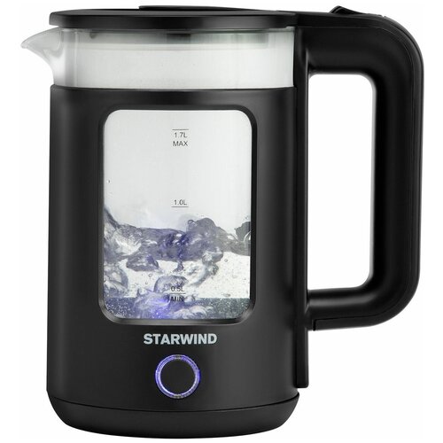 Чайник электрический StarWind SKG1053 1800 Вт чёрный 1.7 л пластик/стекло