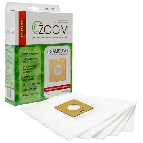 Синтетические пылесборники ZOOM 5 шт для пылесоса Samsung VCC63 … STEALTHPRO