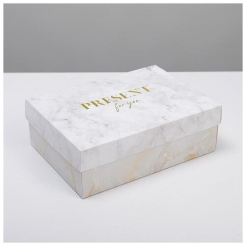 Дарите Счастье Коробка складная «Мрамор», 21 × 15 × 7 см