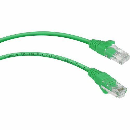 Патч-корд Cabeus U/UTP PC-UTP-RJ45-Cat.5e-1.5m-GN категория 5е, 2xRJ45/8p8c, неэкранированный, зеленый, PVC, 1.5м