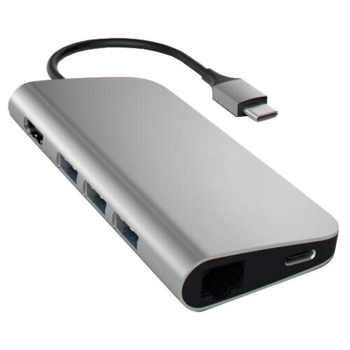 USB-концентратор  Satechi Aluminum Multi-Port Adapter 4K with Ethernet, разъемов: 4, space gray