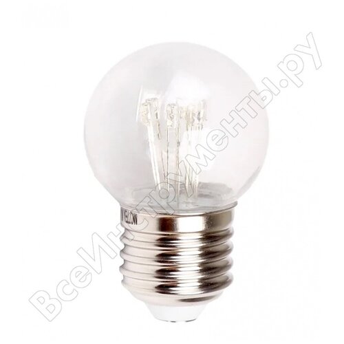 Лампа-шар светодиодная Neon-night с цоколем E27, диаметр 45 мм, 6 LED, 1 Вт, белая, 405-125