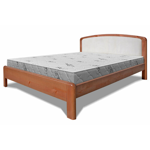 Кровать Бали Lux Мягкая из сосны, спальное место (ШхД): 80x190, цвет: коричневый 2