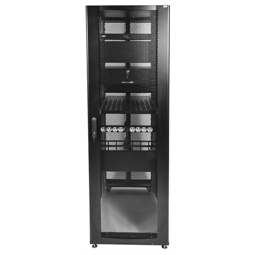 ЦМО Шкаф серверный ПРОФ напольный 42U (600x1200) дверь перфор, задние двойные черный, в сборе