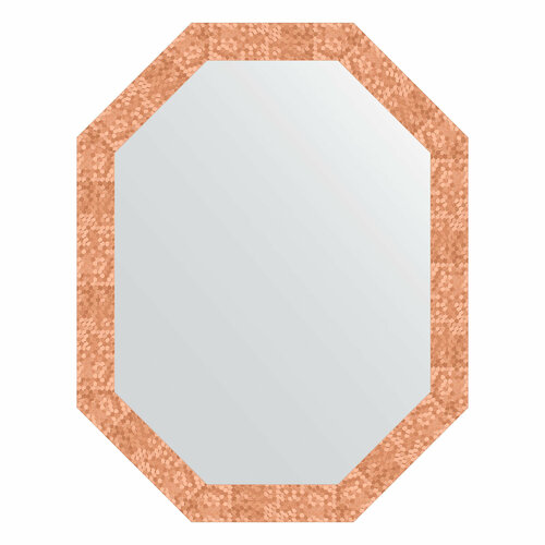 Зеркало настенное Polygon EVOFORM в багетной раме соты медь, 72х92 см, для гостиной, прихожей, кабинета, спальни и ванной комнаты, BY 7096