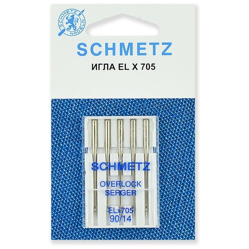 Игла/иглы Schmetz ELx705 90/14, серебристый, 5 шт.