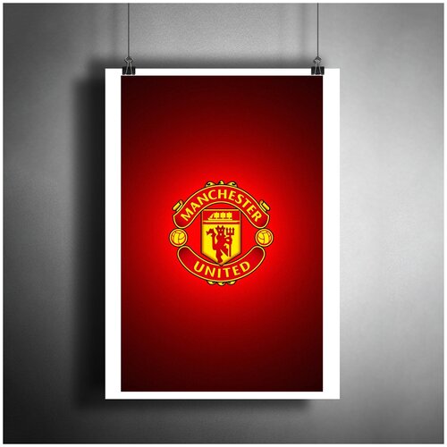 Постер плакат для интерьера "ФК Манчестер Юнайтед. Футбол, Англия. FC Manchester United"/ Декор дома, офиса, комнаты A3 (297 x 420 мм)