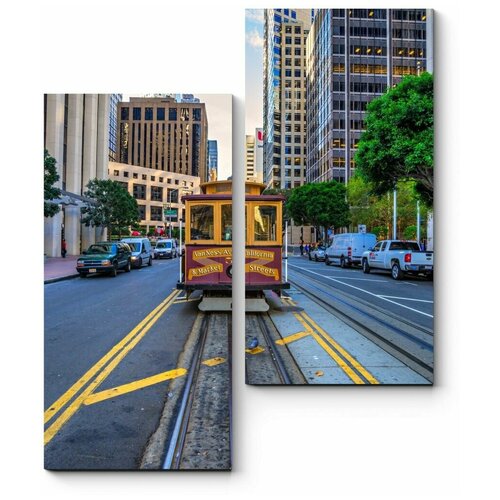 Модульная картина Старинный трамвай в пути110x138