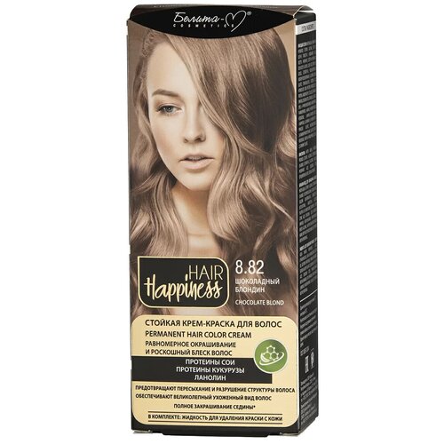 Белита-М Hair Happiness крем-краска для волос, 8.82 шоколадный блондин, 90 мл