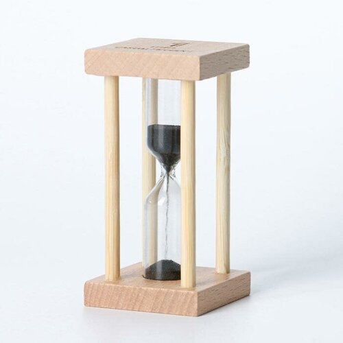 Песочные часы "Африн", на 1 минуту, 8.5 х 4 см, черный