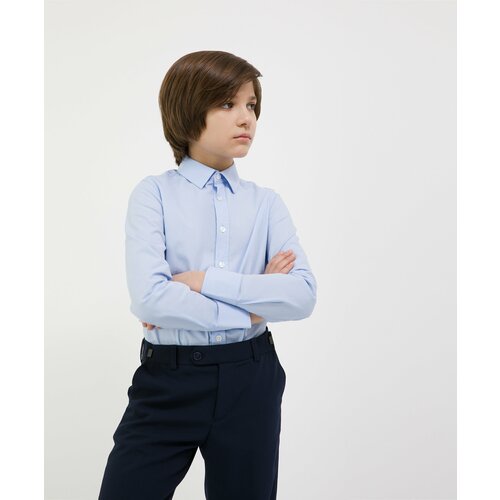 Школьная рубашка Gulliver, размер 128, голубой