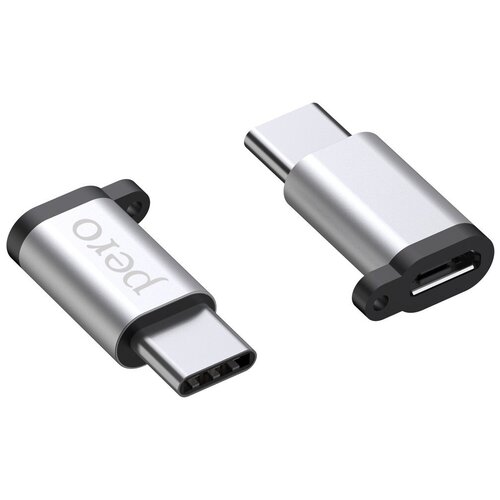 Аксессуар Pero AD01 USB Type-C - MicroUSB Silver PRAD01TMSR