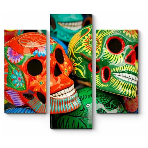 Модульная картина Символ смерти. Краски Мексики. 70x63