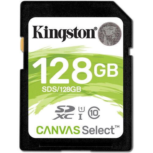 SecureDigital 128Gb Kingston SDS2 128GB {SDXC Class 10 UHS-I U3 Canvas Select Plus}