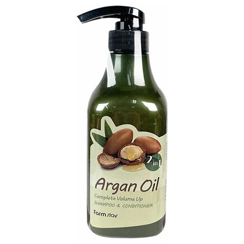 Farmstay шампунь-кондиционер Argan Oil Complete Volume Up Shampoo & Conditioner, 530 мл