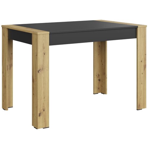 Стол обеденный , стол для кухни, кухонный стол Vega, Артизан/Черный, 110,4х75х70.4 см (ШхВхГ)