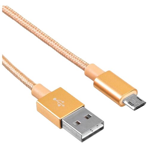 Кабель Buro USB - microUSB Reversible (BHP BRAIDED), 1 м, золотистый