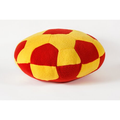 Подушка декоративная круглая цвет желтый, красный диаметр 30 см.