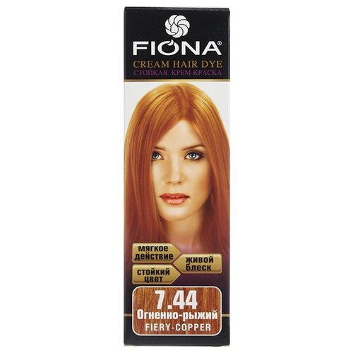 Fiona стойкая крем-краска для волос, 7.44 огненно-рыжий, 110 мл