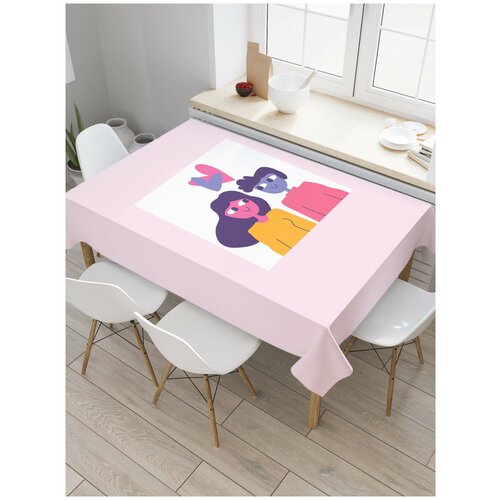 Прямоугольная тканевая скатерть на стол JoyArty с рисунком "Влюбленные" 120 на 145 см