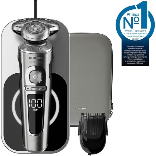 Электробритва Philips SP9861/16 Series 9000 Prestige, серебристый