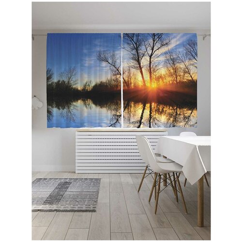 Классические шторы JoyArty "Водные леса", серия Oxford DeLux, 2 полотна 145x180 см