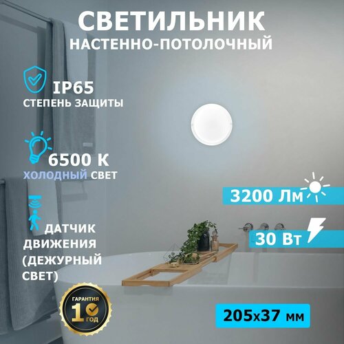 Светильник светодиодный Rexant с датчиком движения / LED фонарь уличный