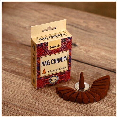 Благовония NAG CHAMPA "Tulasi" 15 аромаконусов Original